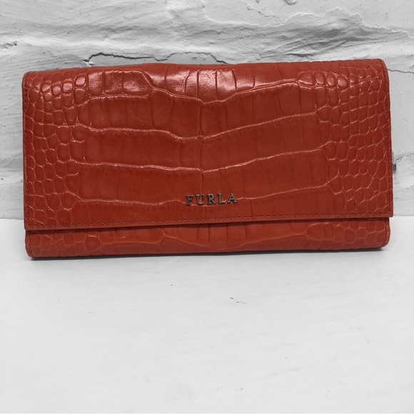 Furla | Bags | Furla Leather Continental Wallet Xl Burnt Orange | Poshmark